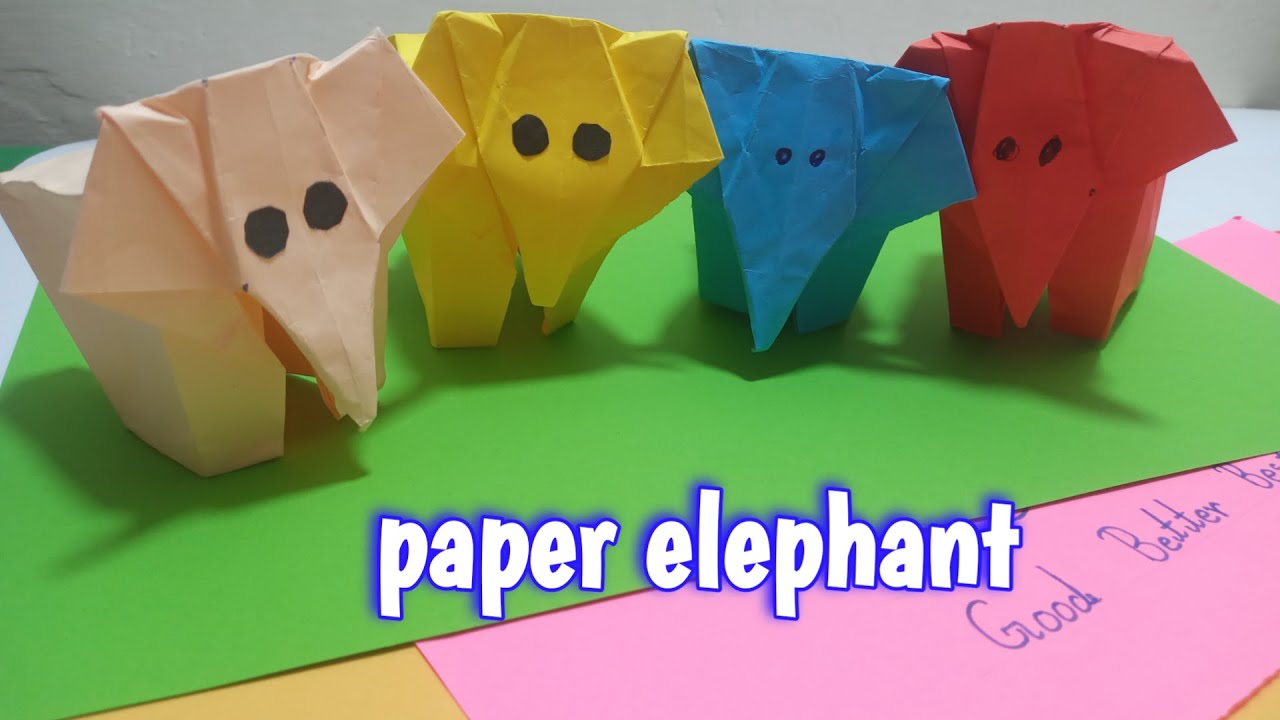 Elephant with paper | paper craft | hand made paper elephant|Park ...