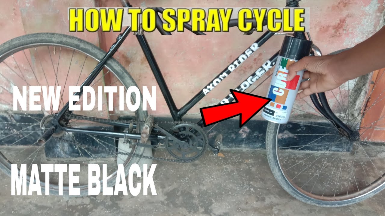 HOW TO SPRAY PAINT A DESI CYCLE .MATTE BLACK SPRAY PAINT #viral #stunt ...