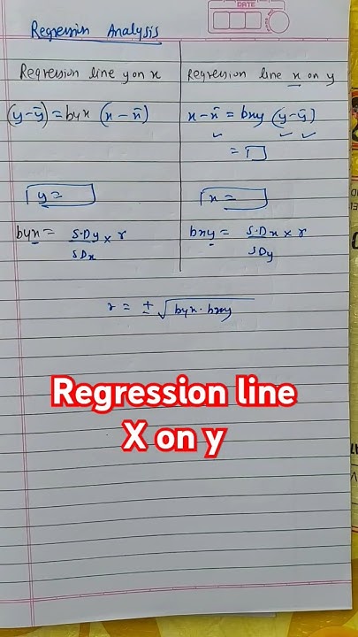 Regression Line X on y fybcom sem2 Basic questions MCQ & TRICK MATHS SCIENCE JEE CET COMMERCE ...