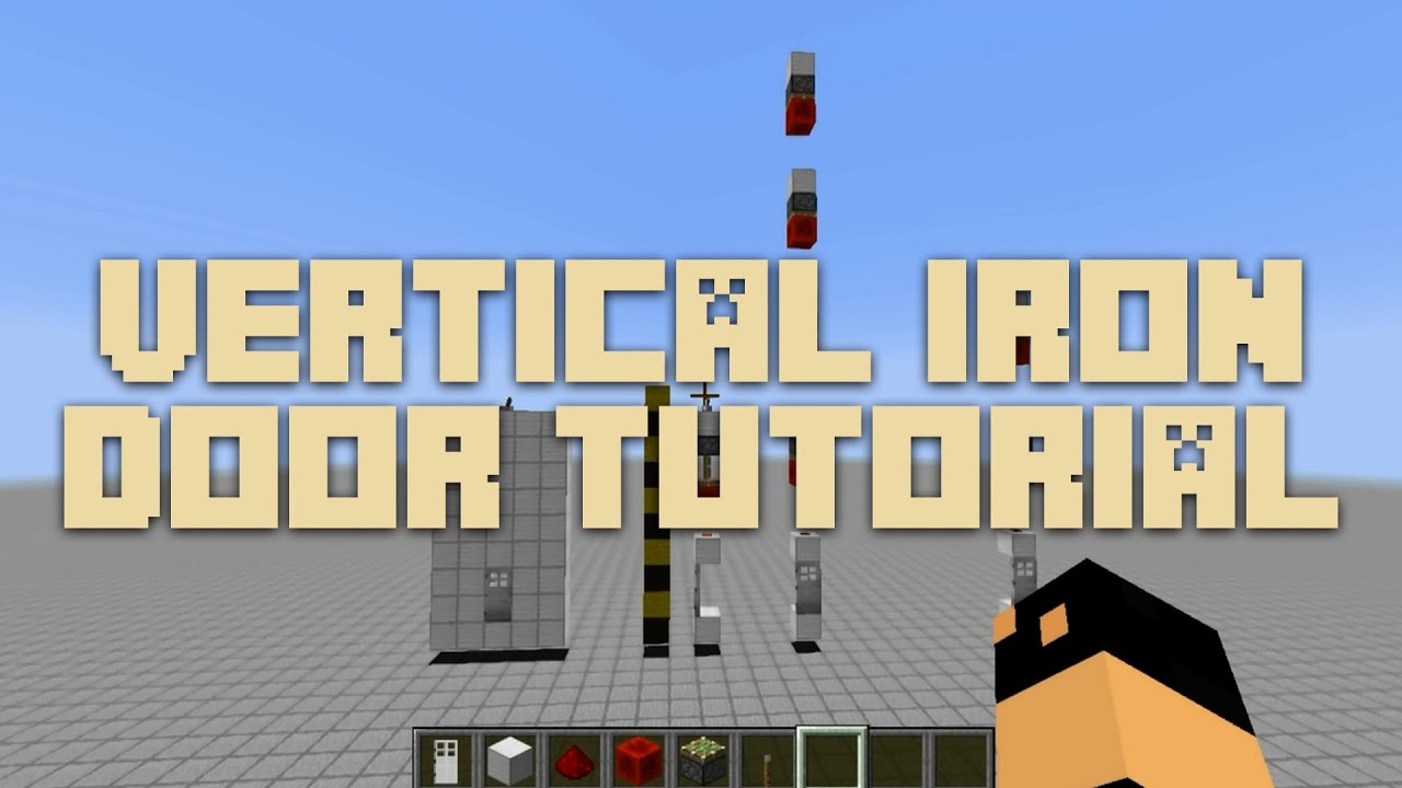 Minecraft Tutorial: Vertical Iron Door Design - YouTube