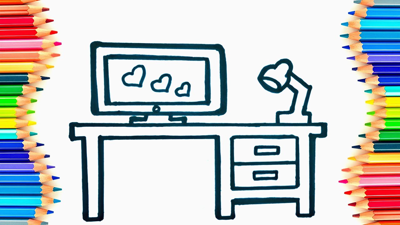 Easy Computer Table Drawing and Painting Ideas for Children - YouTube