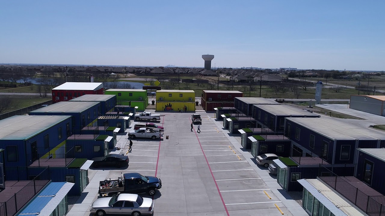 Shipping Container Community and Design District in Fort Worth - YouTube