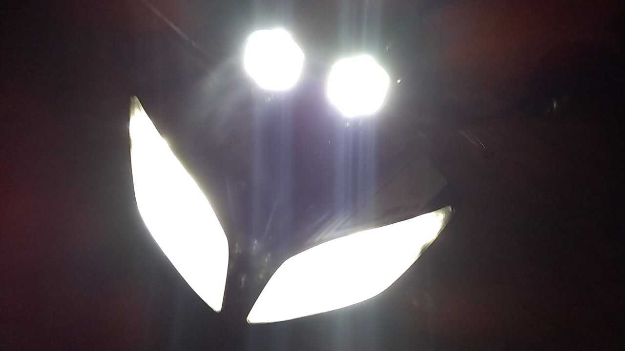 Led Light Mod on Bike #Flood head light # Yamaha R15 - YouTube