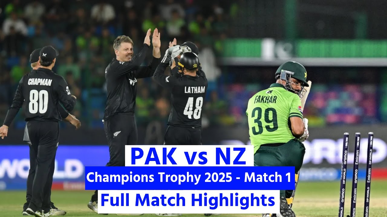 PAK vs NZ Champions Trophy 2025 Highlights | Champions Trophy Match 1 ...