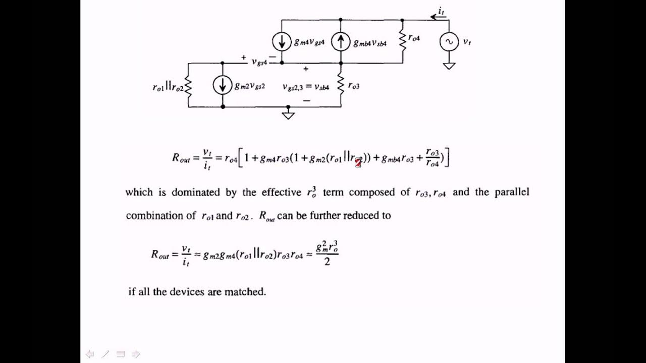 Regulated Cascode Current Mirror (operation, gain and output impedance calculation) - YouTube