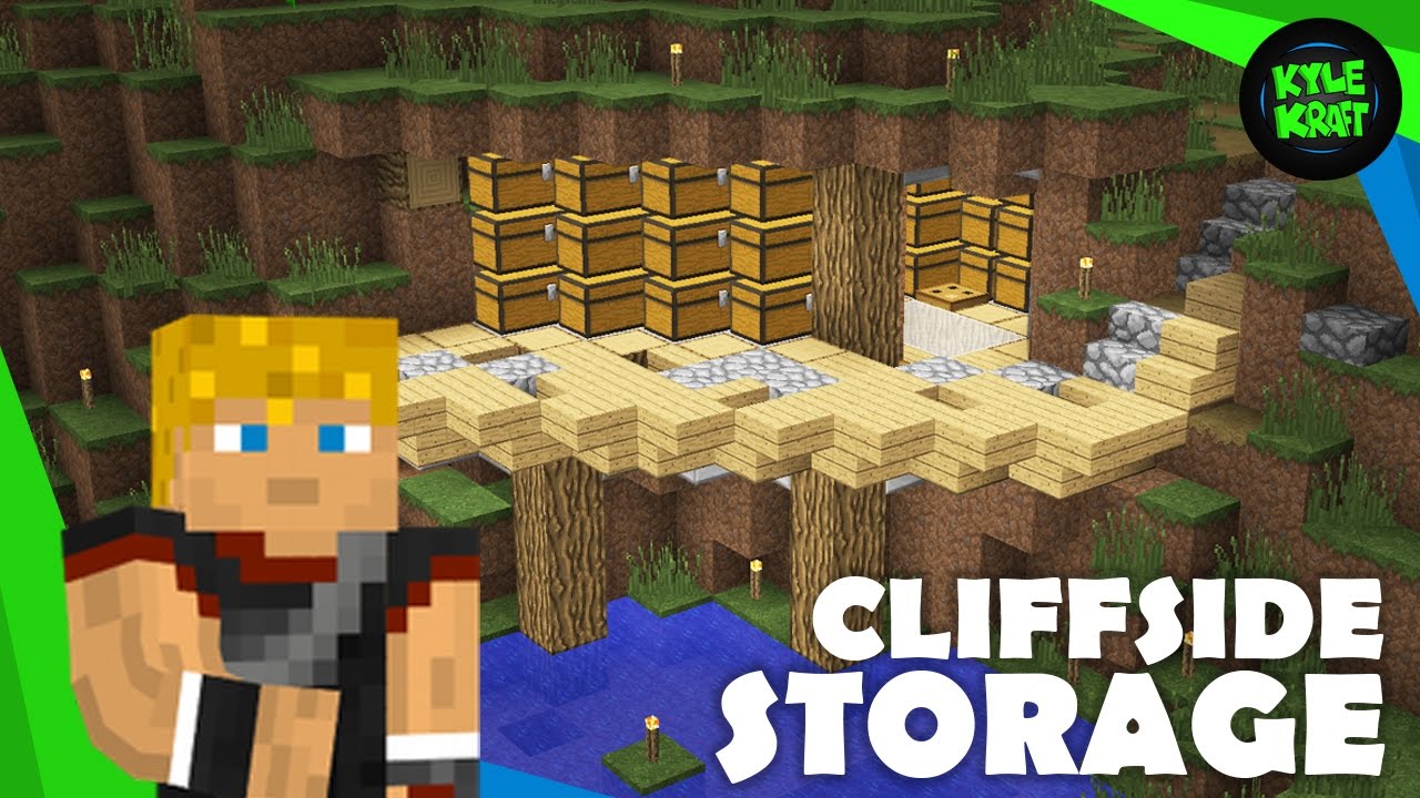 Building a Minecraft Survival Base | Ep. 07 | Cliffside Storage Room ...