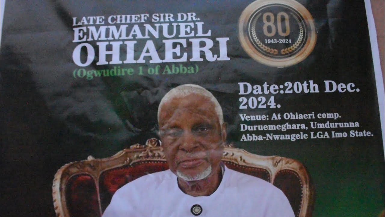 Part 2 Late Chief Dr. Emmanuel Ohiaeri. - YouTube