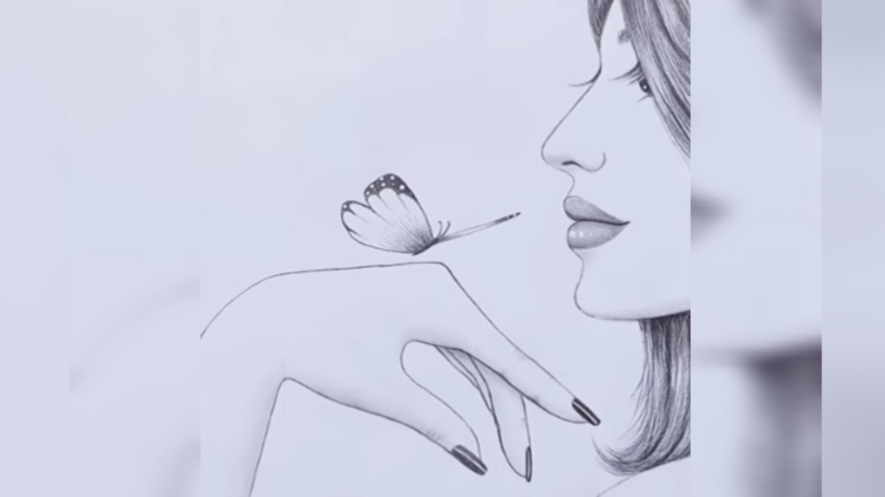 step by step pencil sketch tutorial \\ how to draw a sketch of girl ...