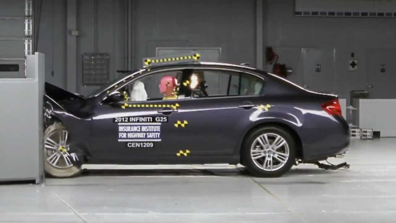 CRASH TEST IIHS: 2012 Infiniti G Small Overlap Test (Overall evaluation ...