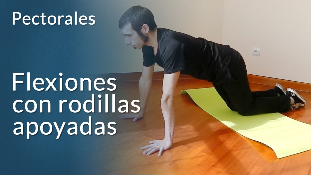 Flexiones rodillas apoyadas para principiantes - YouTube