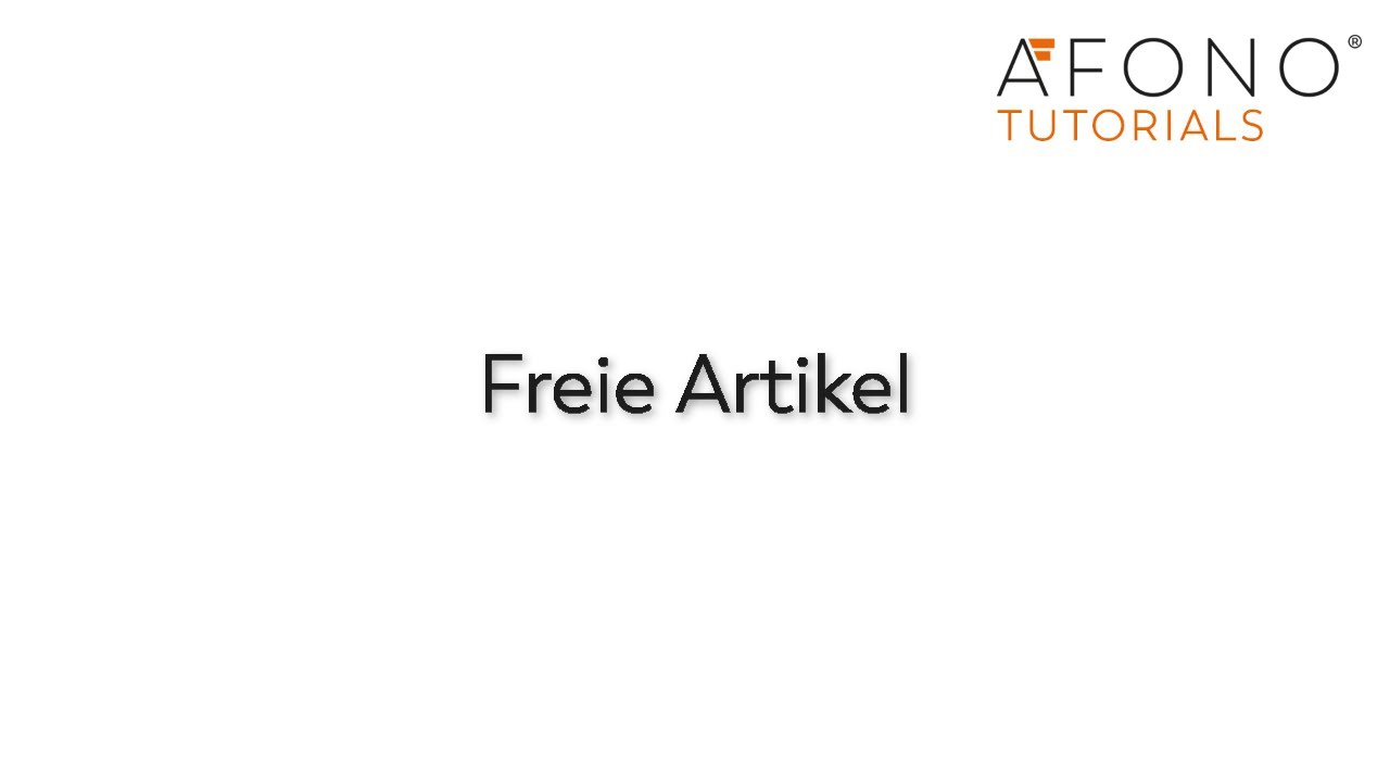 Afono Tutorials für die Kassensoftware Afono 365 Handel - Freie Artikel ...