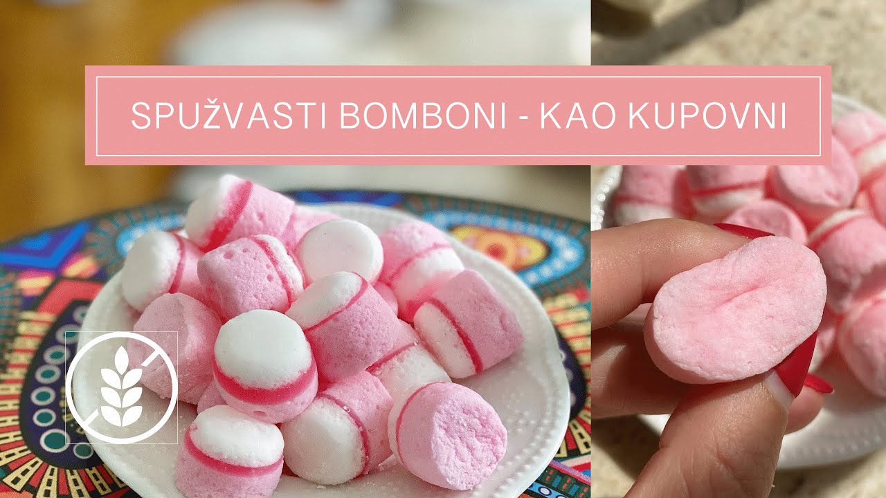 RECEPT: gumeni spužvasti bomboni (bombone) - YouTube