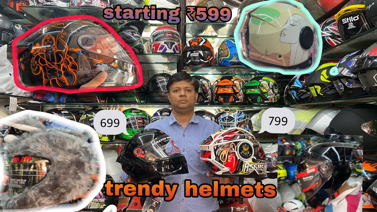 trending helmets only ₹599 😱 Cheapest Helmet market in delhi ( axor,agv ...