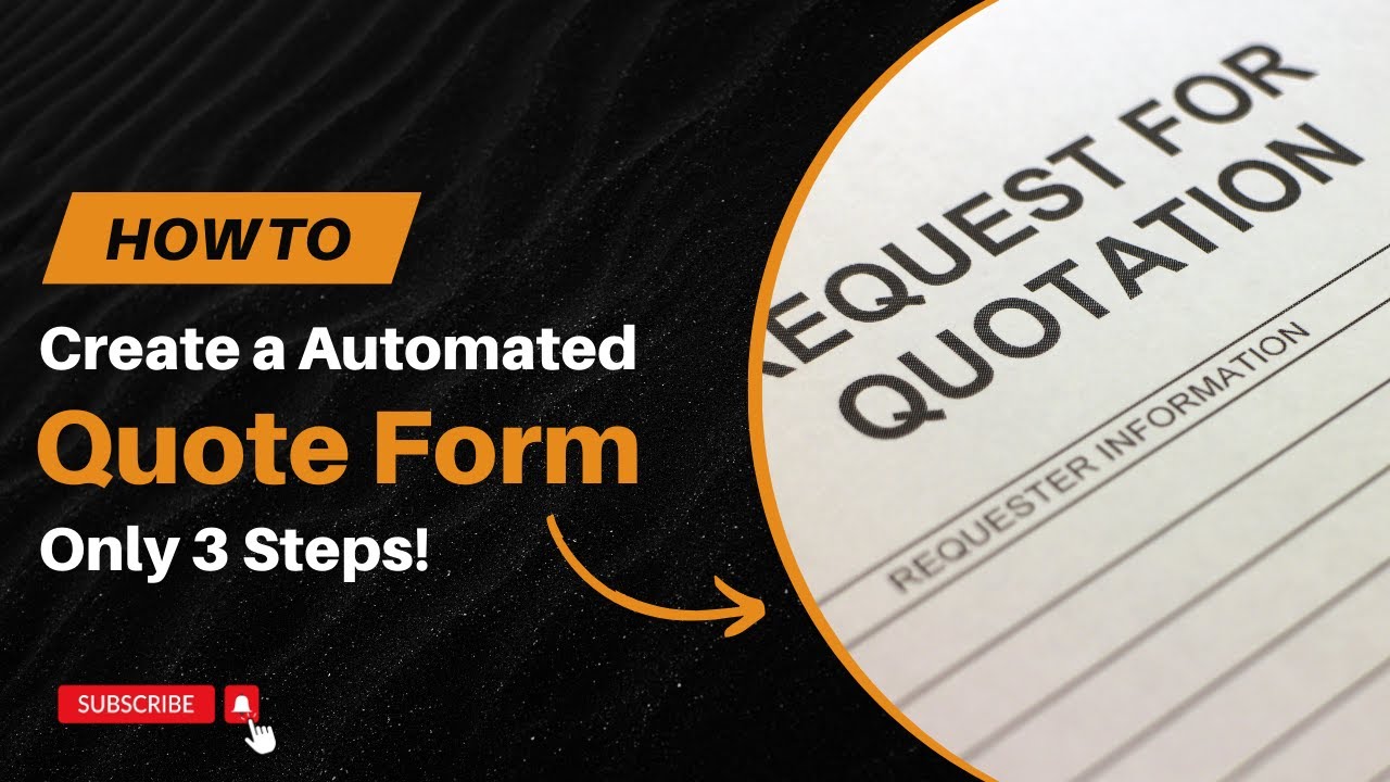 How to Create a Automated Quote Form without Excel for Business (Only 3 ...