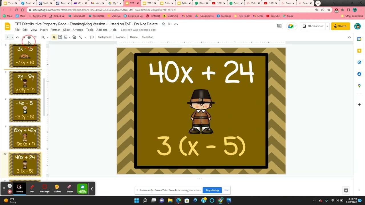 Thanksgiving Distributive Property Race - Digital Game - YouTube