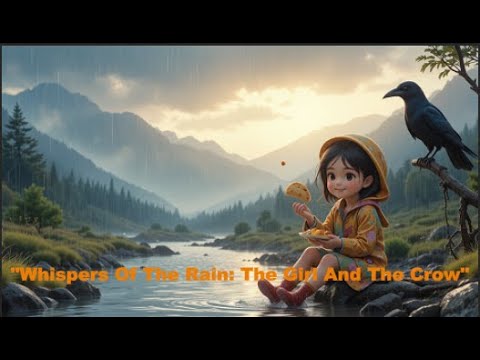 "Rainy Day Friendship: The Little Girl and the Crow's Delightful Moment ...