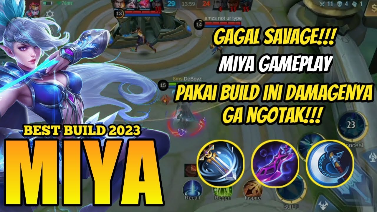 Konten Pertama!!! Miya Gagal Savage | Miya Best Build 2023 - MLBB - YouTube