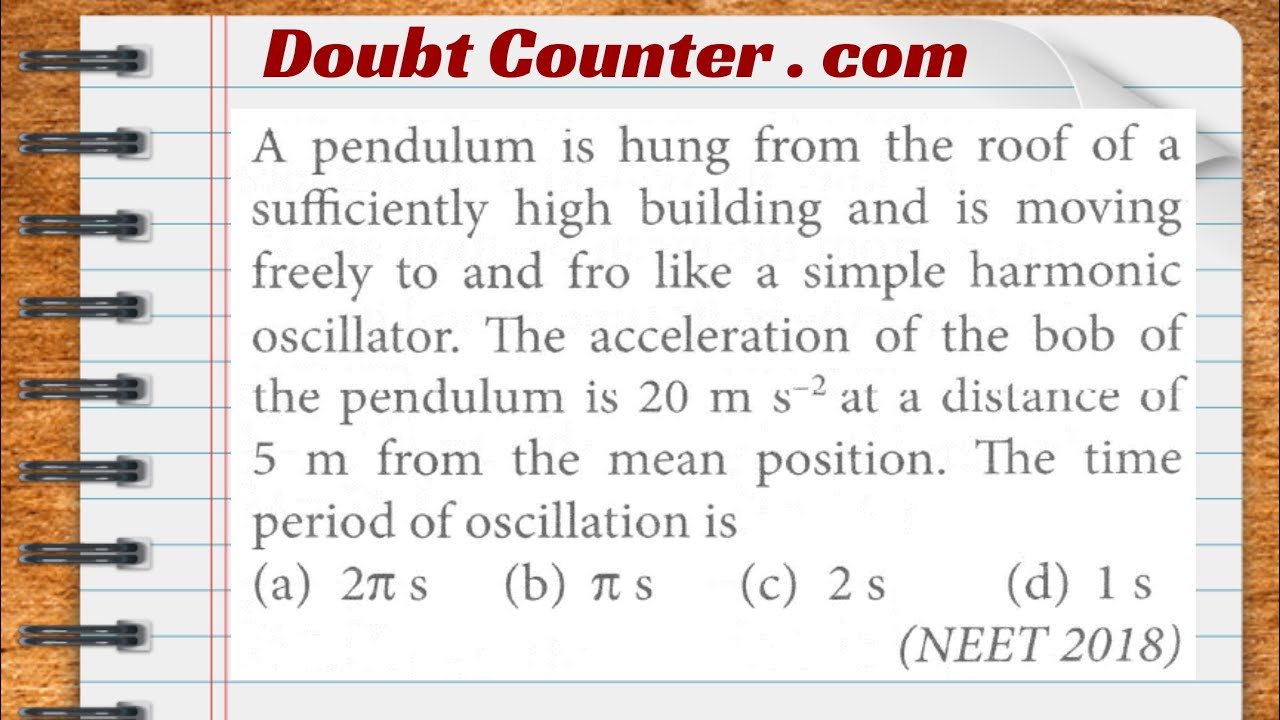 A pendulum is hung from the roof of a sufficiently high building and is ...