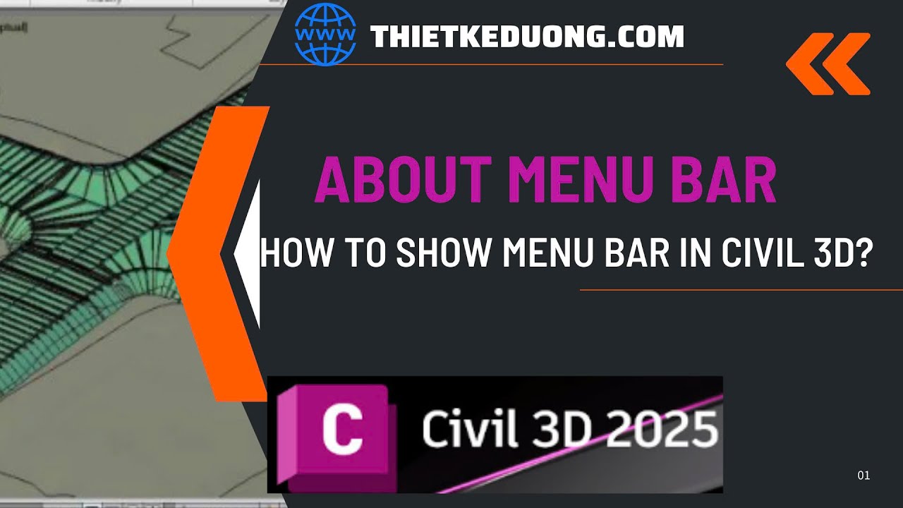 Hiện menu bar trong civil 3D - YouTube