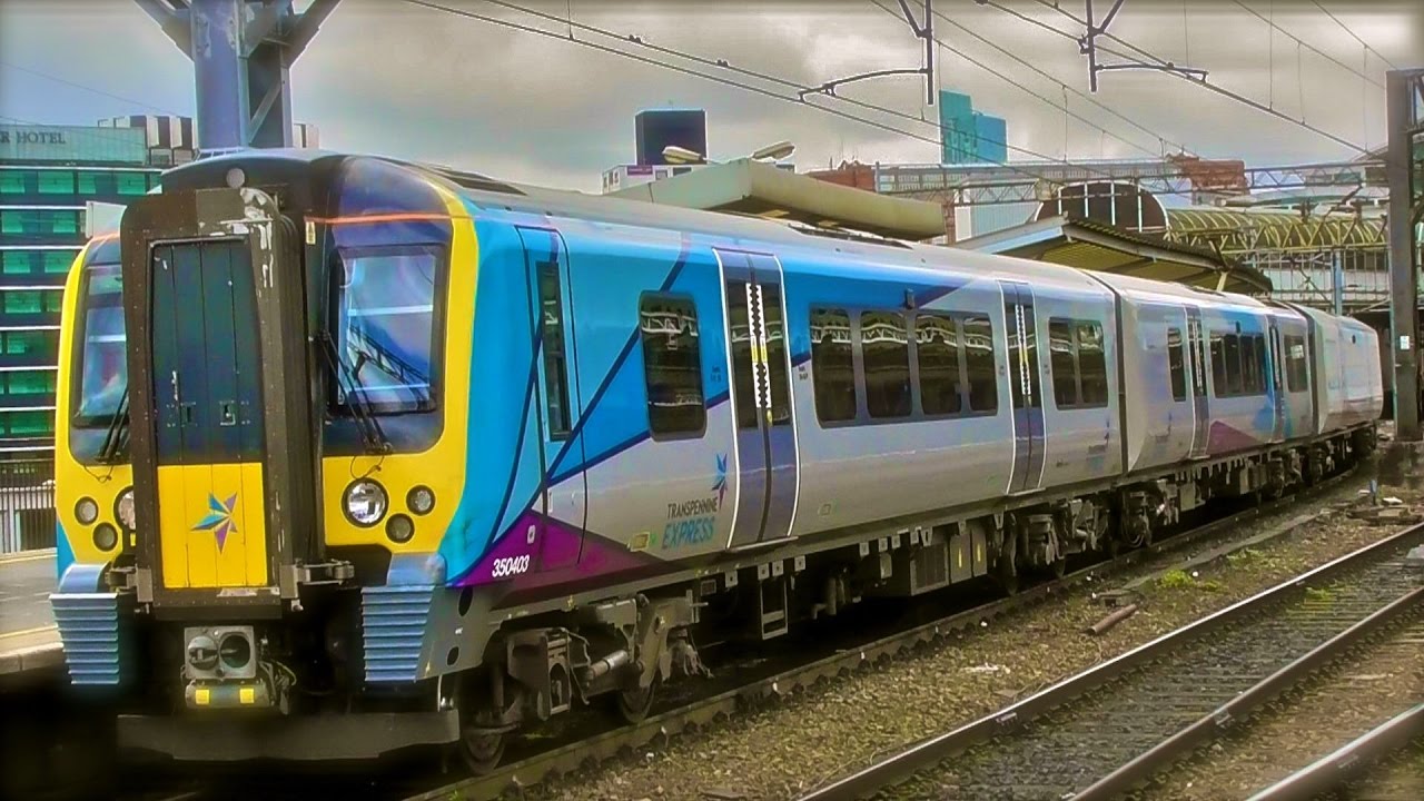 TPE 350403 In New TPE Livery + 350404 Departs Manchester Piccadilly For ...