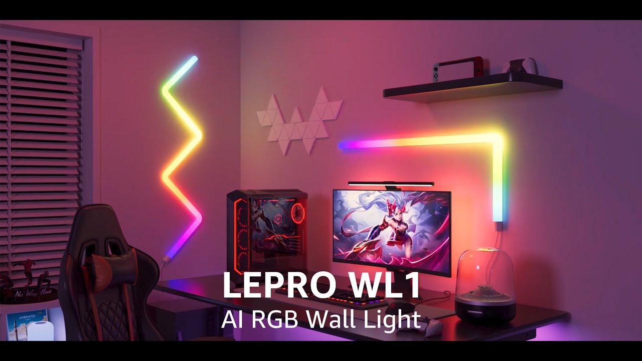 Lepro WL1 AI Smart RGB Wall Lights with LightBeats Music Sync, AI ...