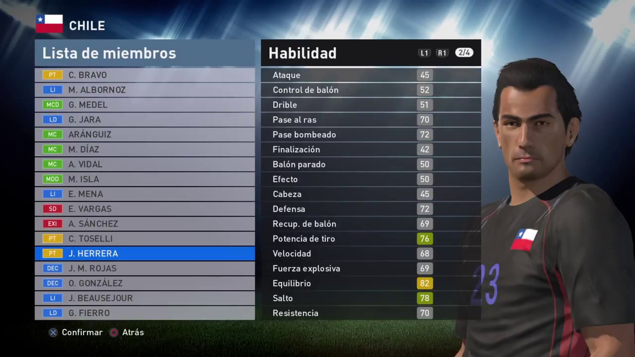 Pro Evolution Soccer 2016 STATS CHILE - YouTube
