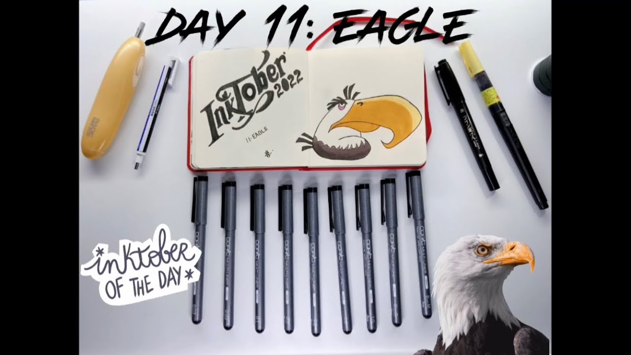 INKTOBER 2022 || MY FIRST TIME DAY 11 Eagle || #Jrc #inktober - YouTube