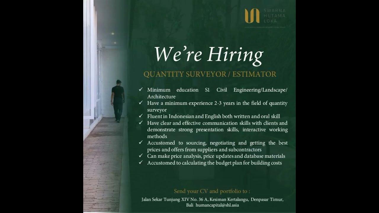 Loker Quantity Surveyor Atau Estimator YouTube loker-quantity-surveyor-atau-estimator-youtube
