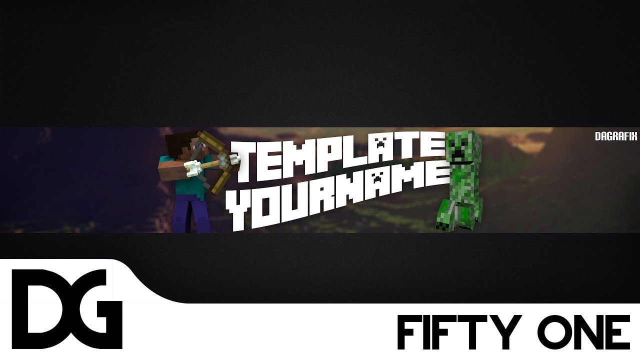 Minecraft Channel Art Template 51 Free Photoshop Download - YouTube