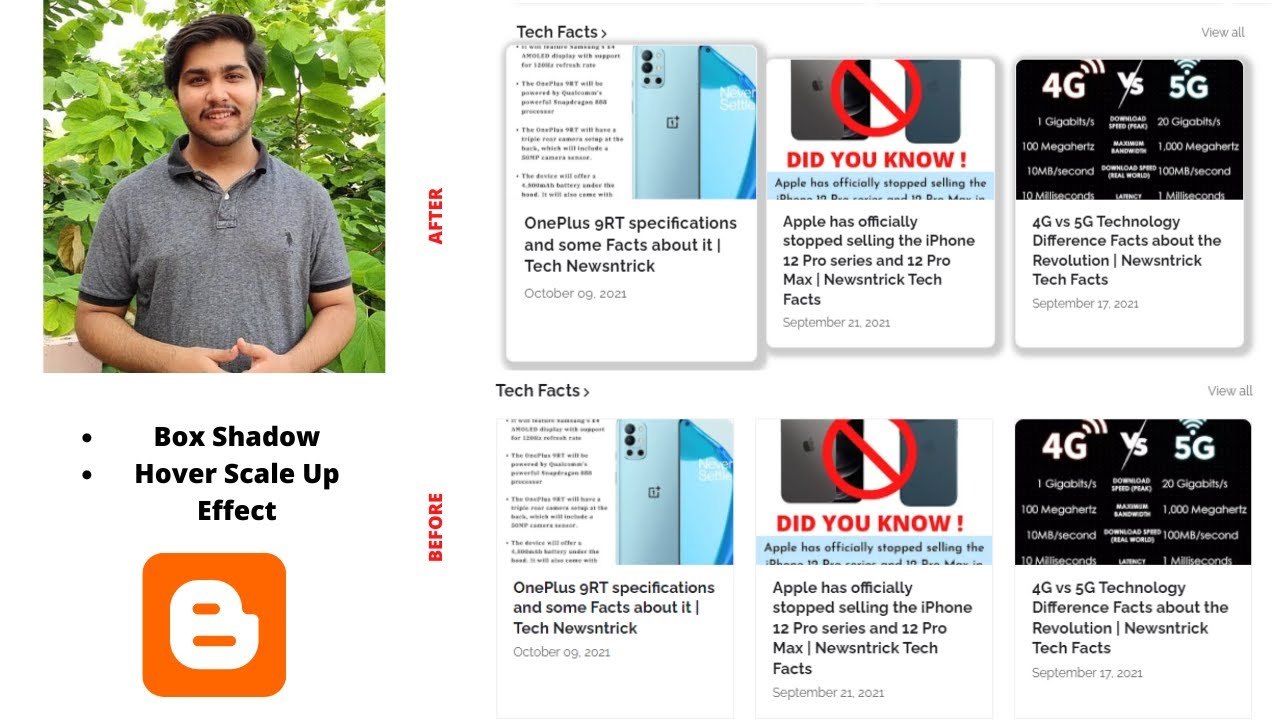 Improve Blogger UI using Box Shadow and Hover Effect | Mr Programmer ...