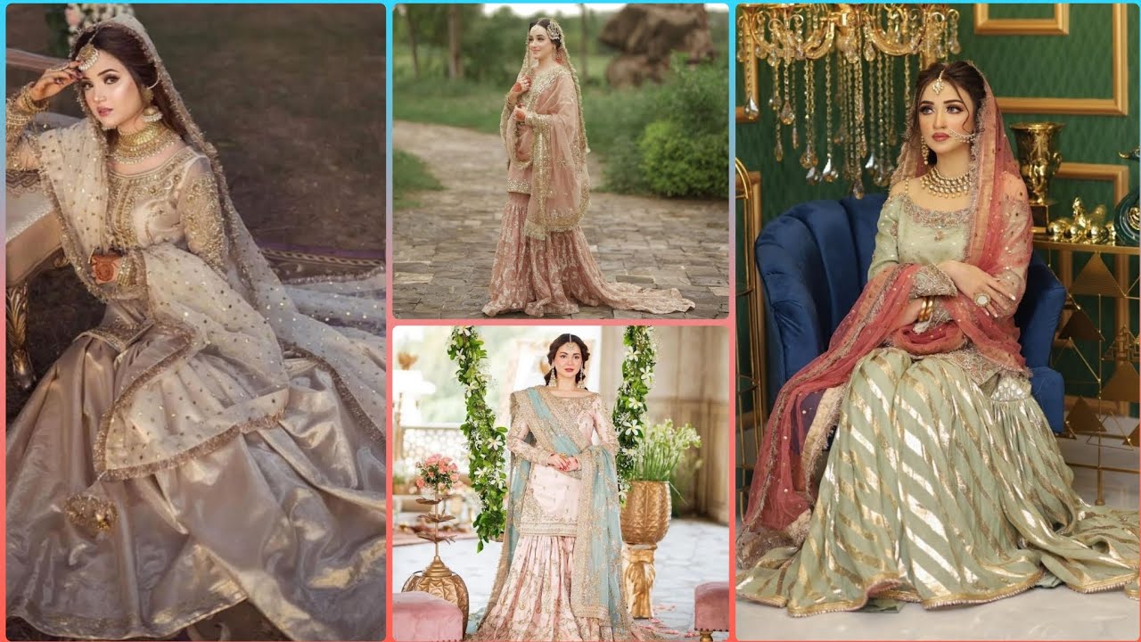Gorgeous Nikah outfits Designs| Nikah Sharara & Gharara Bridal dresses ...
