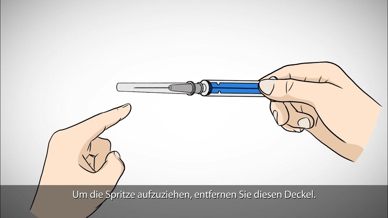 Spritze aufziehen und richtig injizieren - YouTube