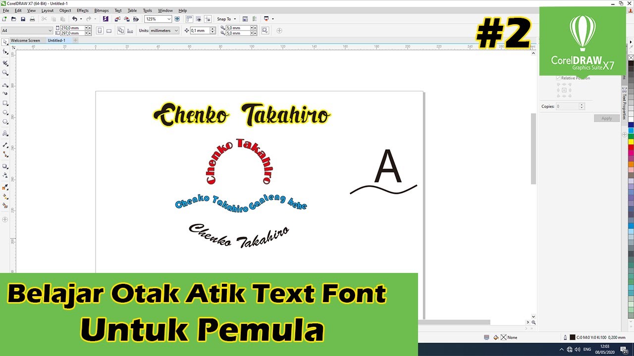Belajar Otak Atik Text / Font pada Corel Draw - YouTube