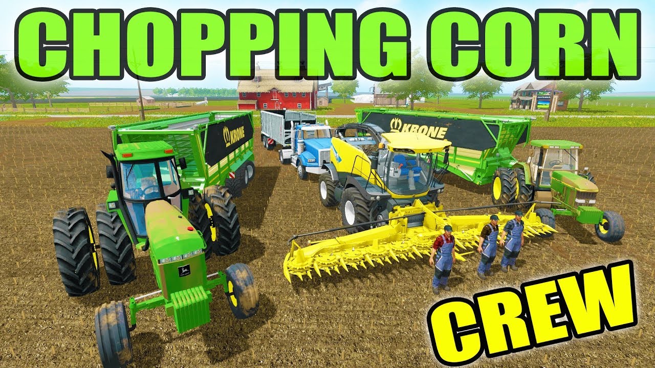 FARMING SIMULATOR 2017 | CHOPPING CORN WITH BIG 4 MAN CREW ...