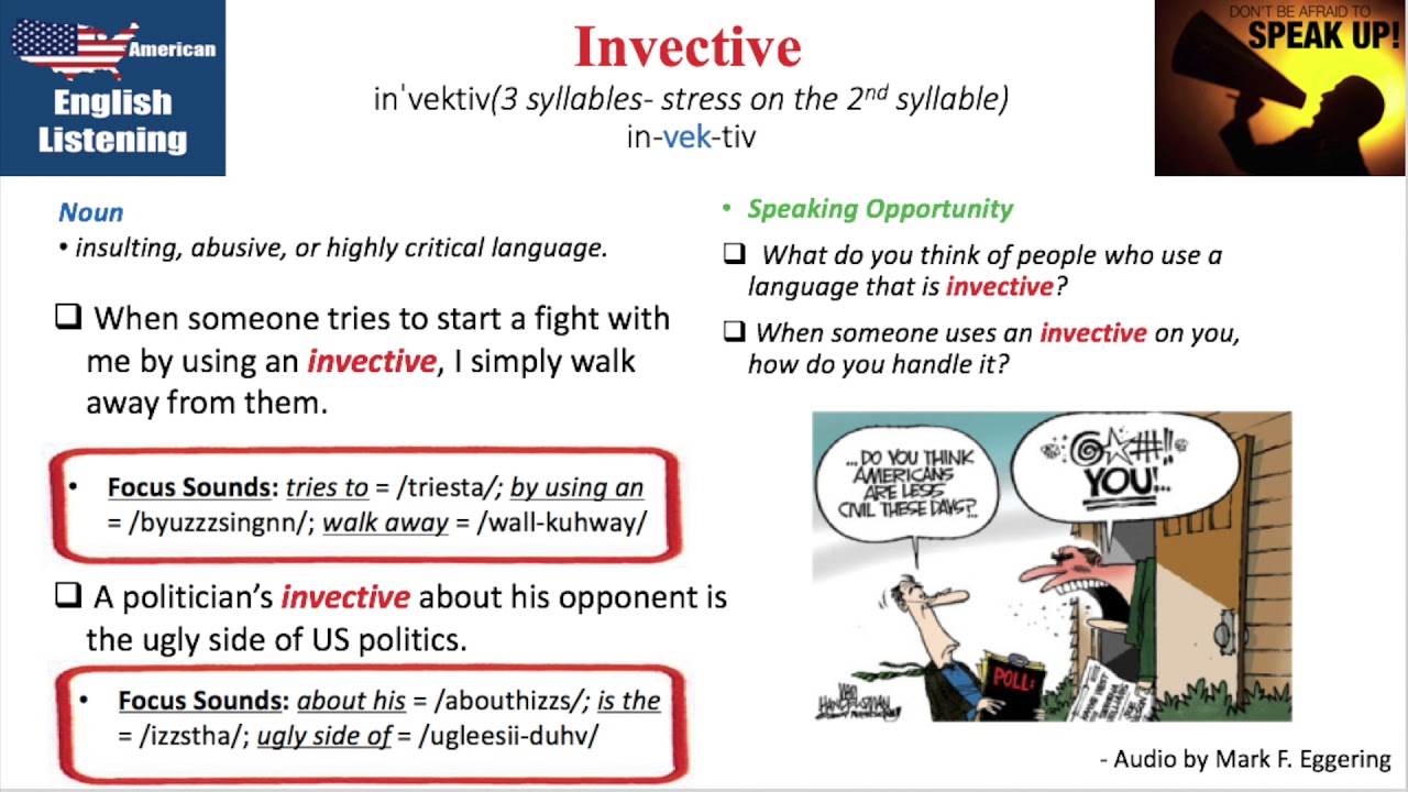 Mark's English- All Access! Word of the Day: Invective - YouTube