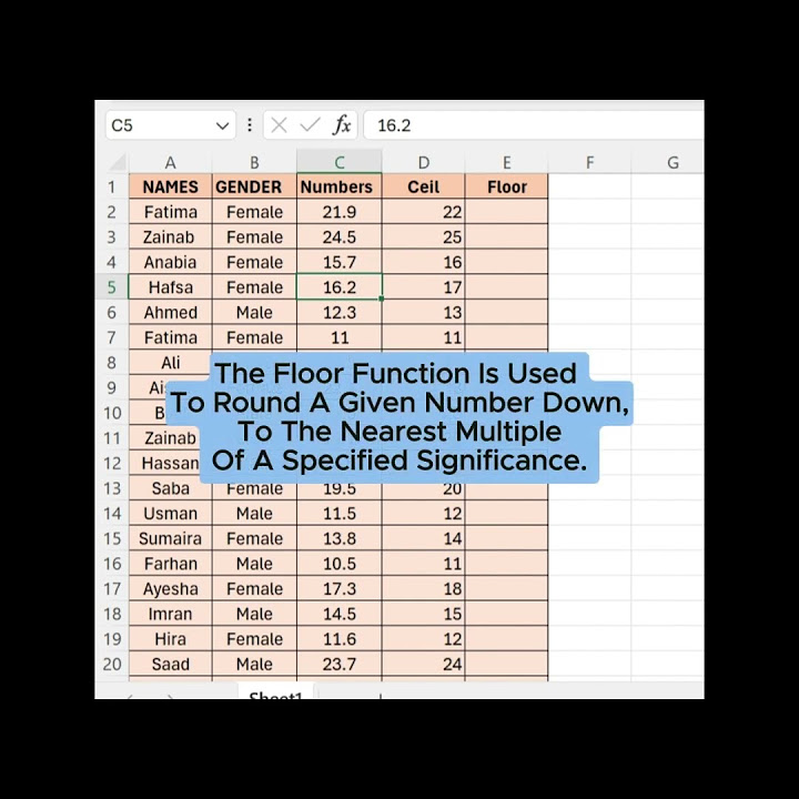 Ceiling And Floor Function In Excel Exceltips Shorts Exceltricks Excelworld Youtubeshorts