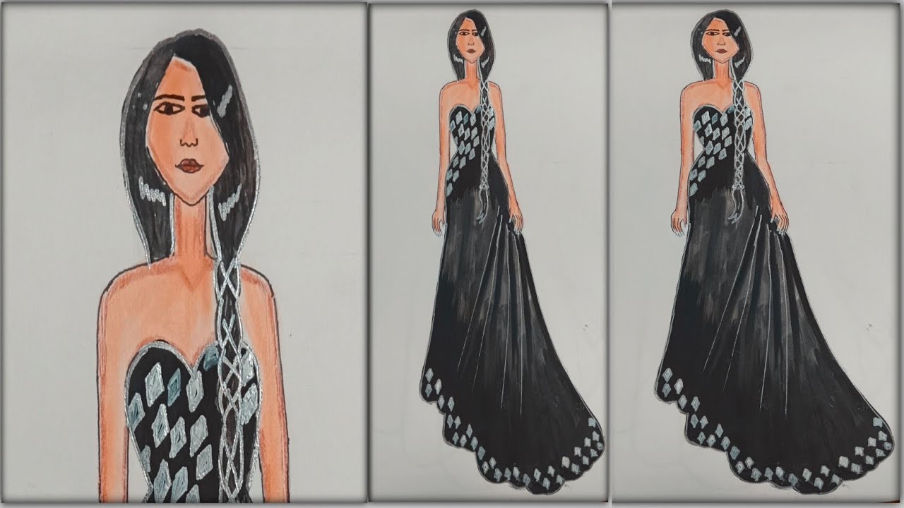 Ladies Long Dress|Ladies Long Dress Video|Ladies Long Dress Drawing ...