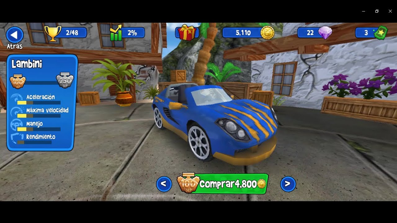 Nuevo reto, jugando con el lambini en toda la serie, BB Racing #2 - YouTube