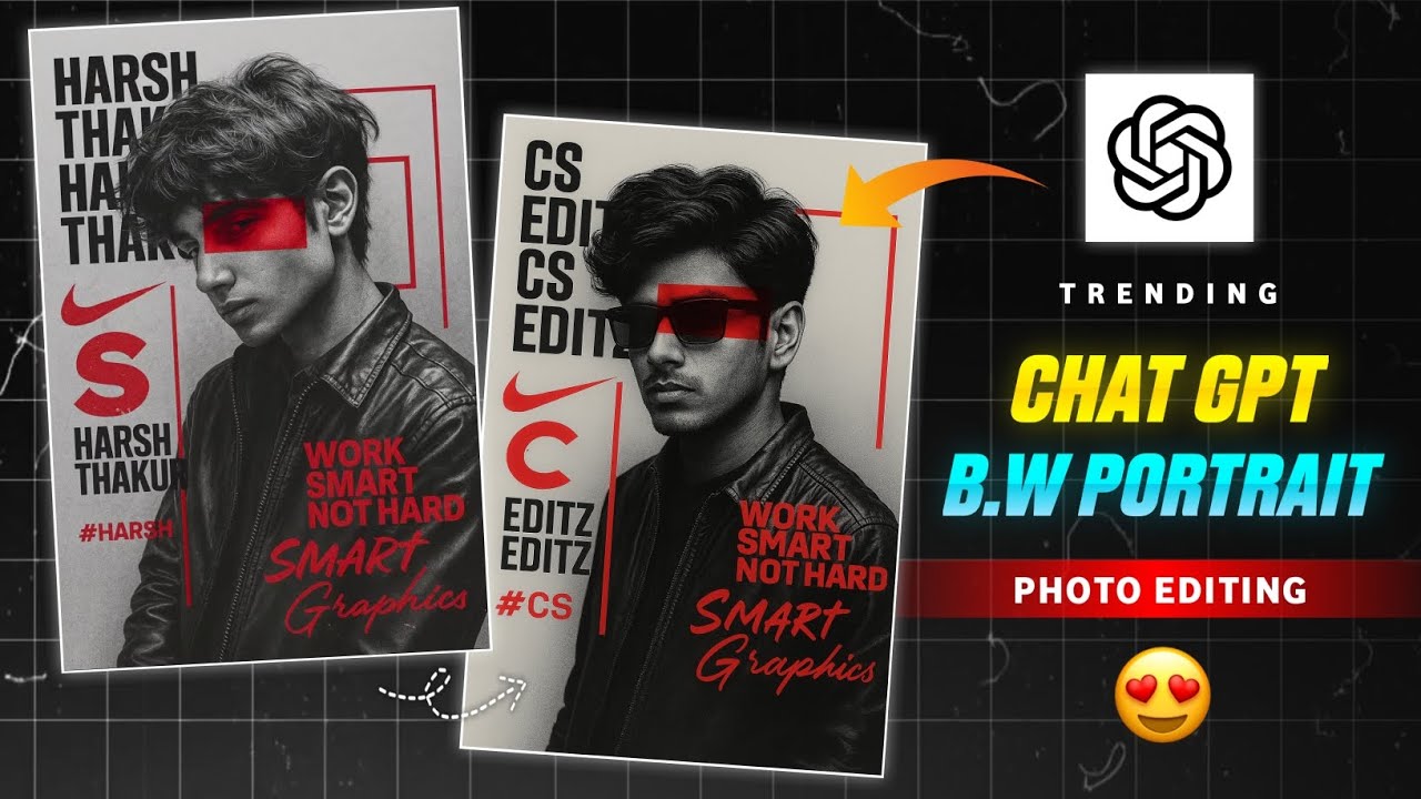 Black and White Portrait Chatgpt Photo Editing | How to Edit Photo in ...
