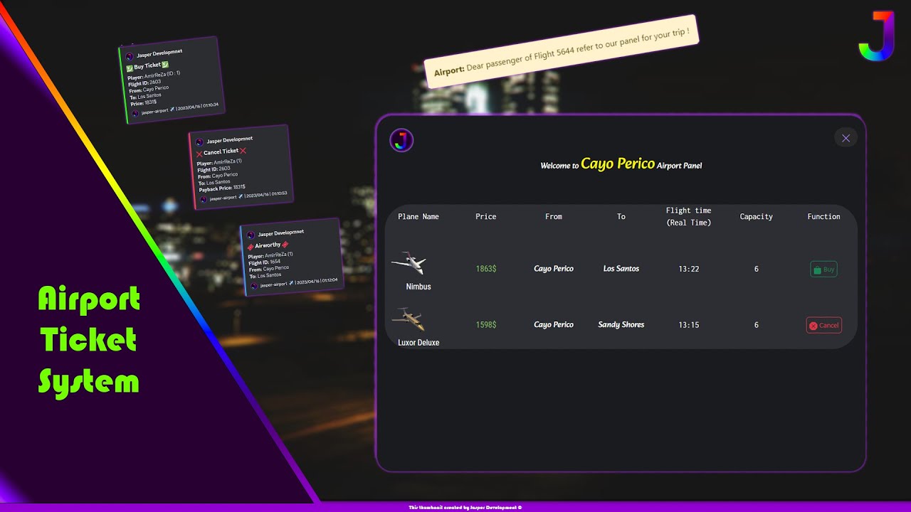[ESX] [QBCORE] Airport (ticket and plane system for trip in fivem with ...
