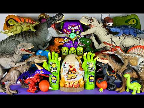 Jurassic World Unboxing Review Asmr Colorful Dinosaur T-rex Indominus Rex Spinosaurus Smashers Eggs