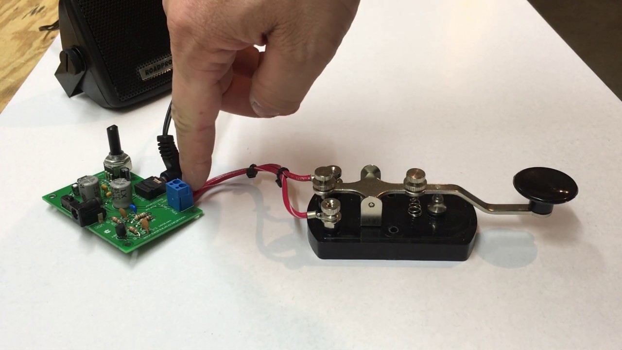 CW Keyer Hooked Up To A PCB Board To Learn Morse Code - YouTube