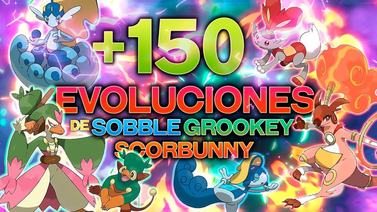 EVOLUCIONES de Sobble, Grookey y Scorbunny de Fans - YouTube