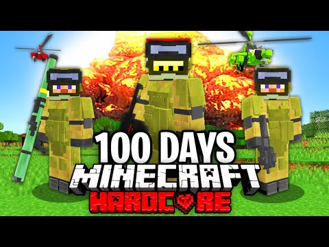 I Survived 100 Days at WAR in Hardcore Minecraft... - YouTube