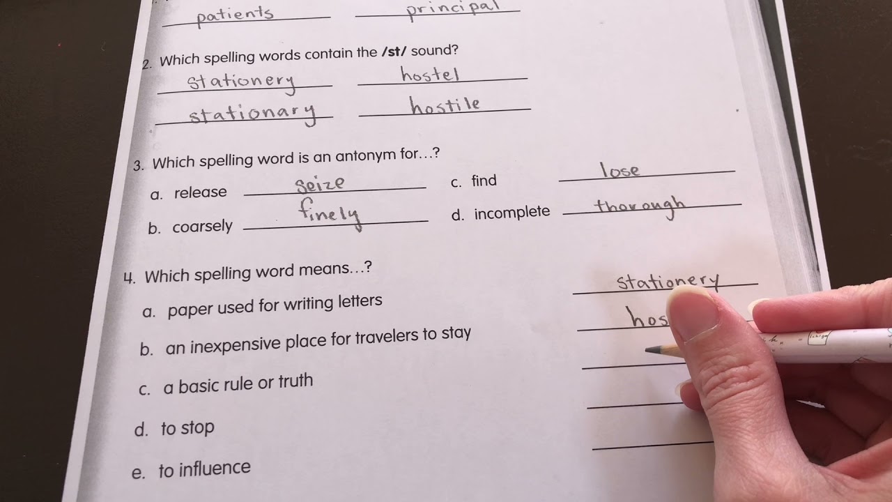 Building Spelling Skills Grade 6 Week 16 - YouTube