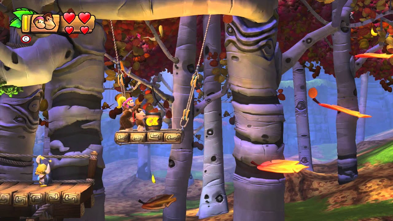 DKC: Tropical Freeze ~ World 2-3 (Horn Top Hop) Collectables Guide ...