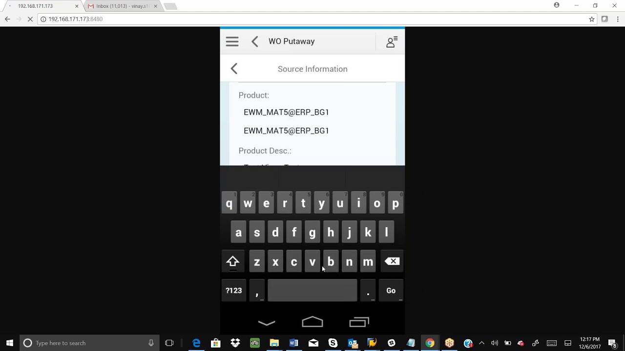 SAP EWM RF Put Away Process Mobile App - YouTube