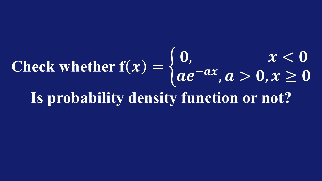 How to check Probability Density function - YouTube