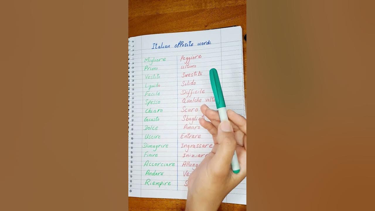30 italian opposite words/Adjectives | italian vocabulary - YouTube