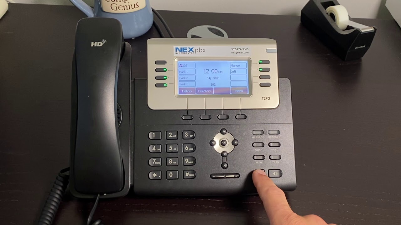 Yealink T27G T27P Tutorial Redial Key is also a History Key - YouTube